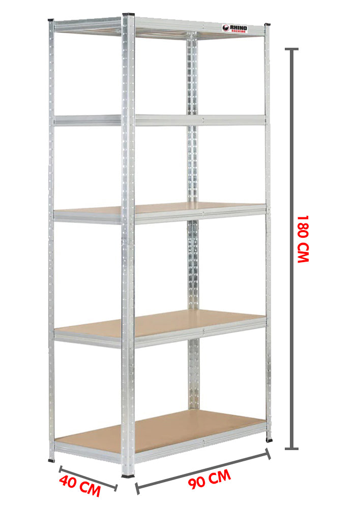 Rhino Racking 180x90x40cm 5 Tier Storage Shelving 200Kg Galvanised x 2 ...